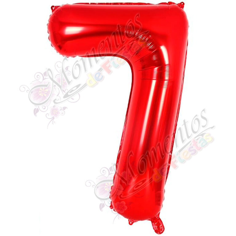 Globo Número 7 Metalizado – Color ROJO – Momentos de Fiestas